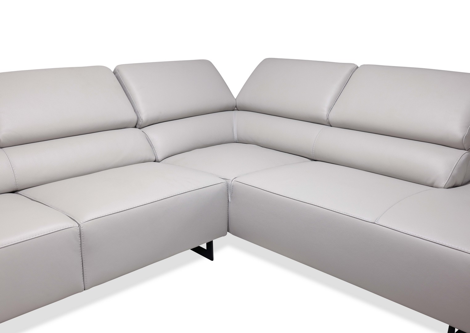 ספה פינתית 284 ס"מ עור בגוון אפור בהיר דגם פרנסיס