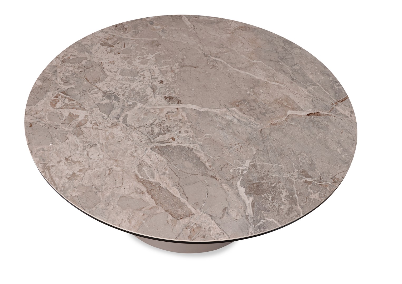 שולחן סלון עגול קוטר 90 ס"מ קרמיקה בגוון אפור דגם אוגוסט