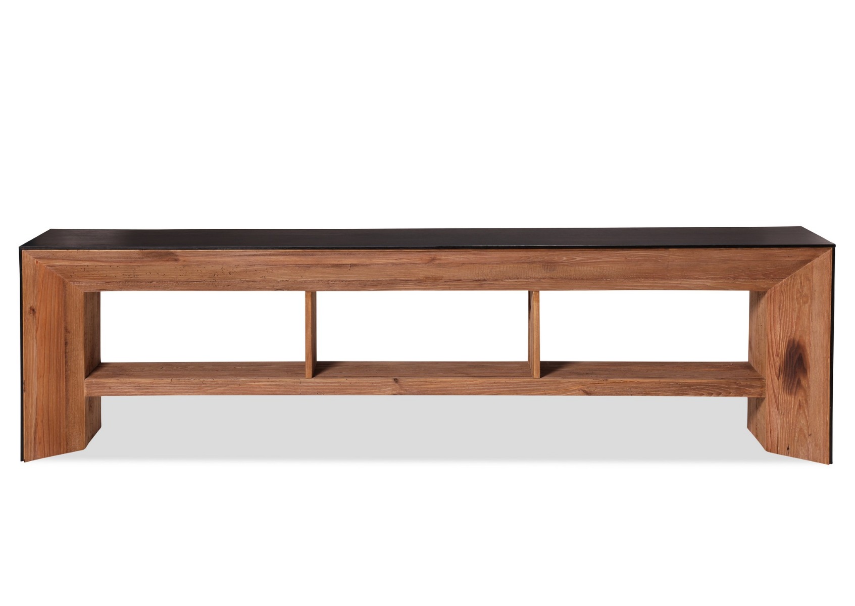 מזנון עץ בגוון טבעי/שחור 220*40 ס"מ דגם בלאקס